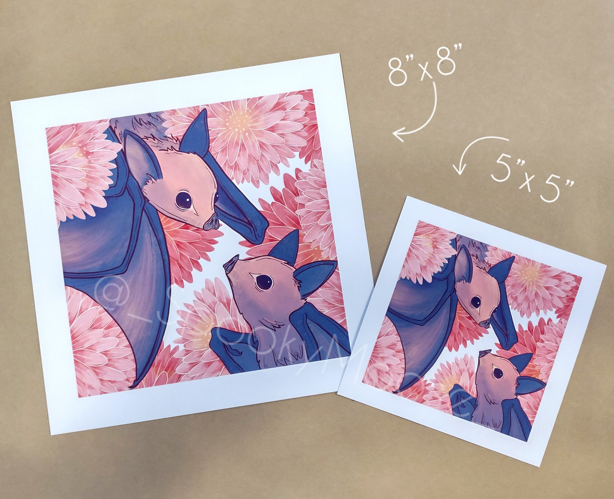 Bat and Floral Print | Botanical Illustration | Nocturnal Pollinators ...