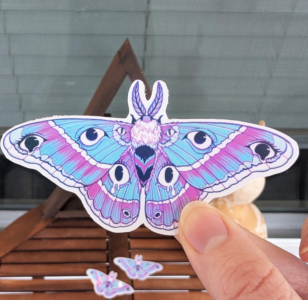 Spooky Springtime Moth Trans Pride Edition| Holographic Laminated ...