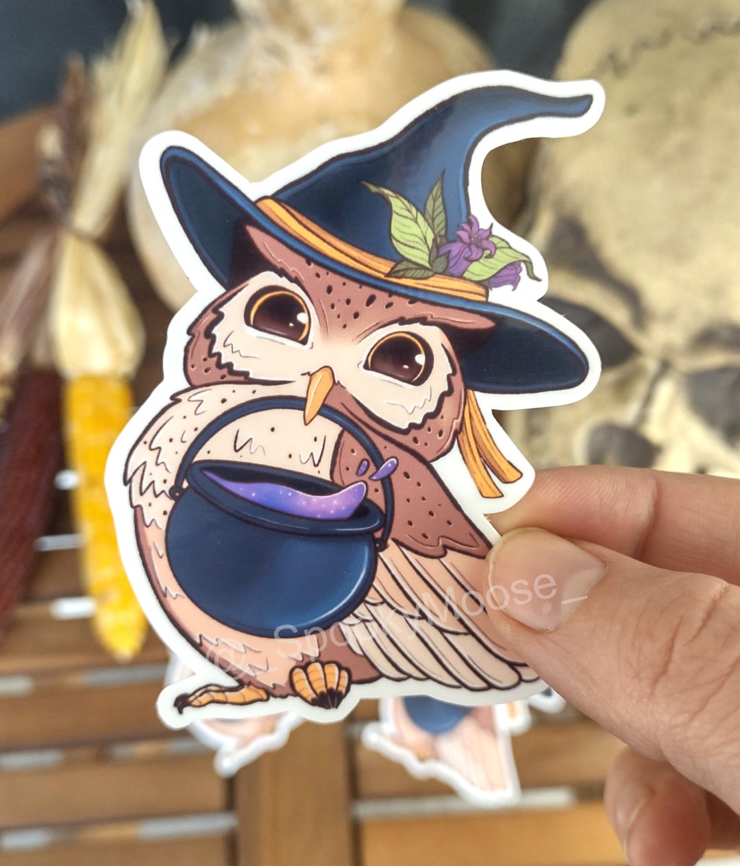 Cute Owl Witch | Spooky Vibes | Halloween Art | Whimsical Vinyl ...