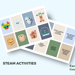 Printable Holiday Advent Calendar With STEAM, STEM, Quality Time, and ...