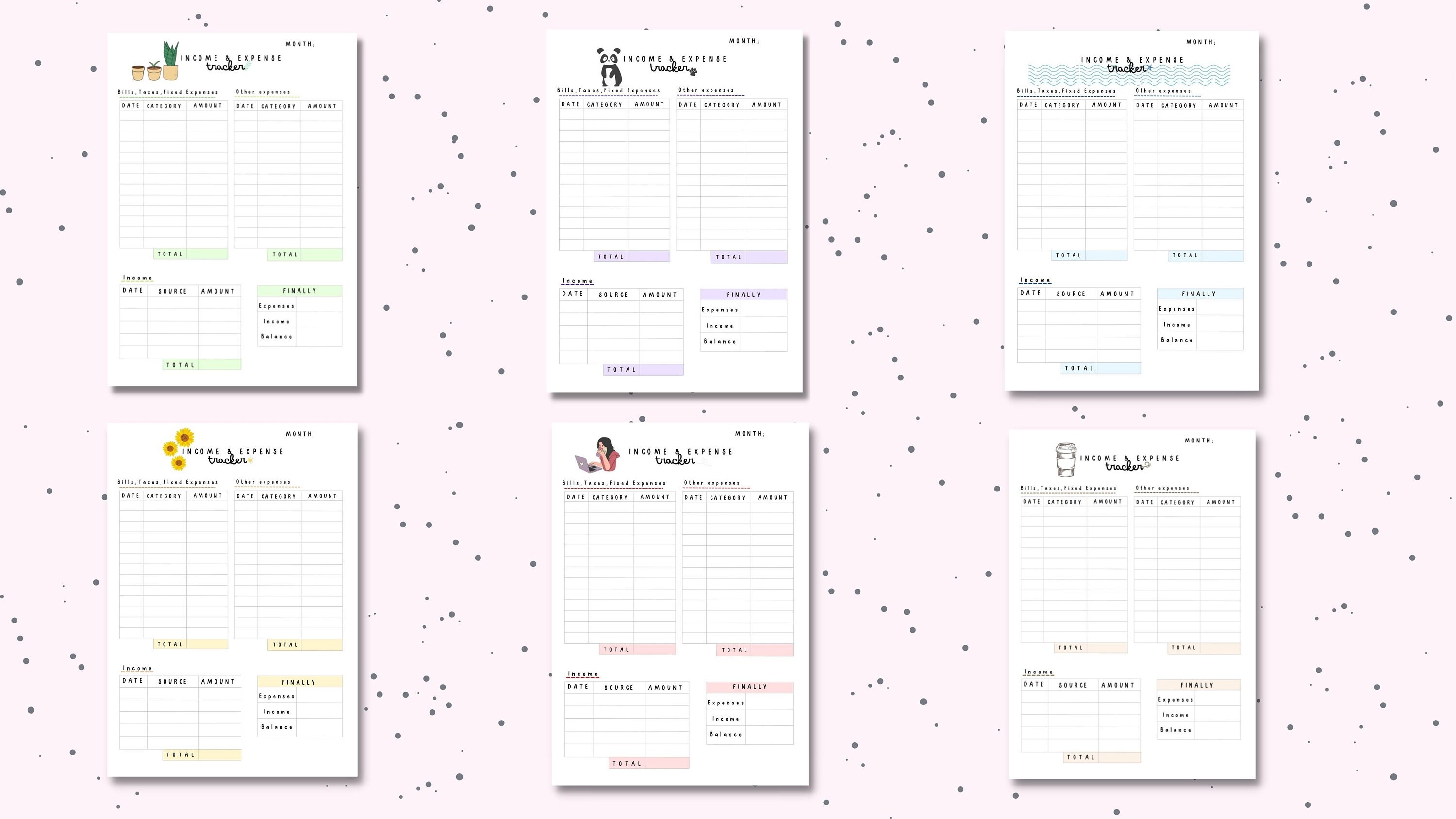 Monthly Budget Printable, Income and Expense Tracker, Digital, A4/A5 - Etsy
