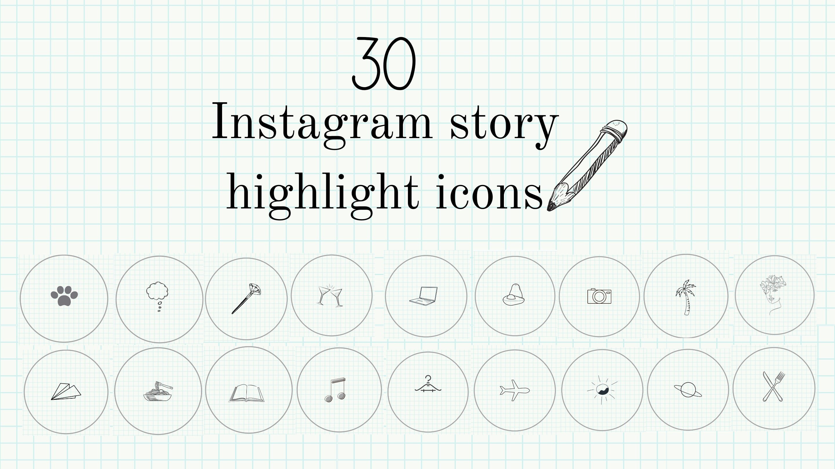 Graph Paper Highlight Instagram Covers, Highlight Icons, Graph Paper ...