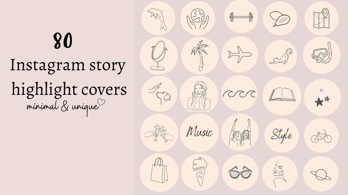 Minimal Instagram Highlight Covers, Minimalist Highlight Icons, Cream ...