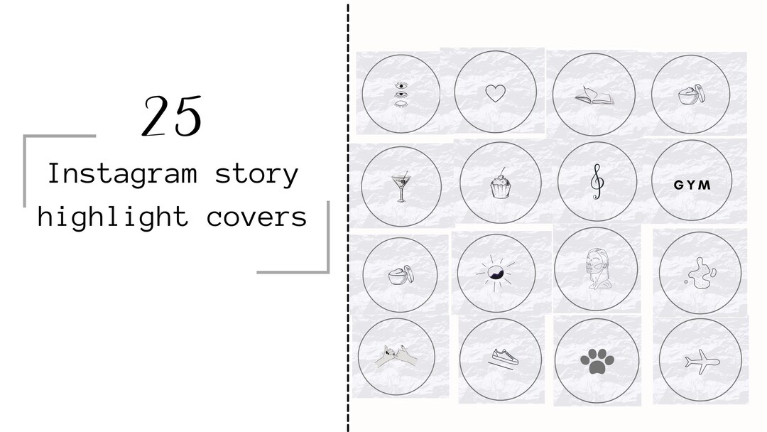 Minimal Highlight Instagram Covers, Highlight Icons, Basic Colors ...