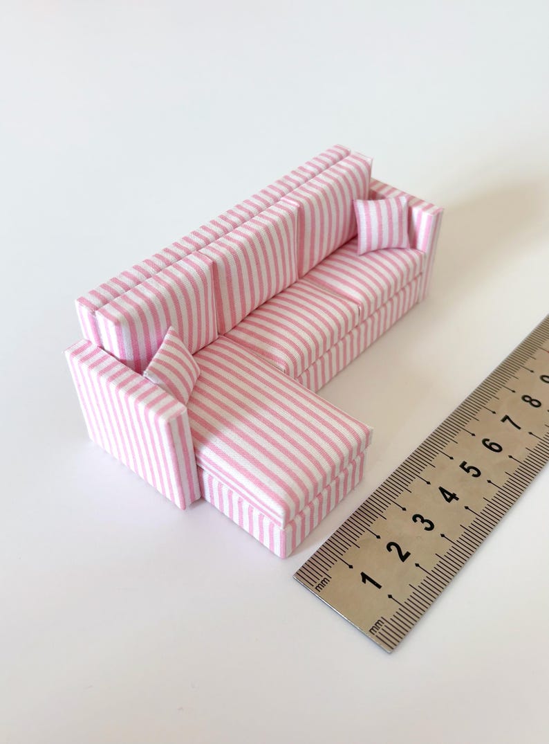 1/24 Scale Miniature Sofa Pattern PDF Dollhouse Couch Template (digital ...