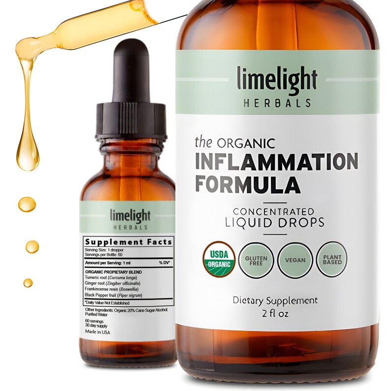 The Organic Inflammation Formula, Liquid Extract Supplement, Turmeric ...