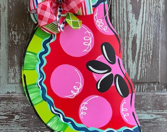 Sweet Summer Watermelon Door Hanger – 3D Hand-painted Ice Cream Sign ...