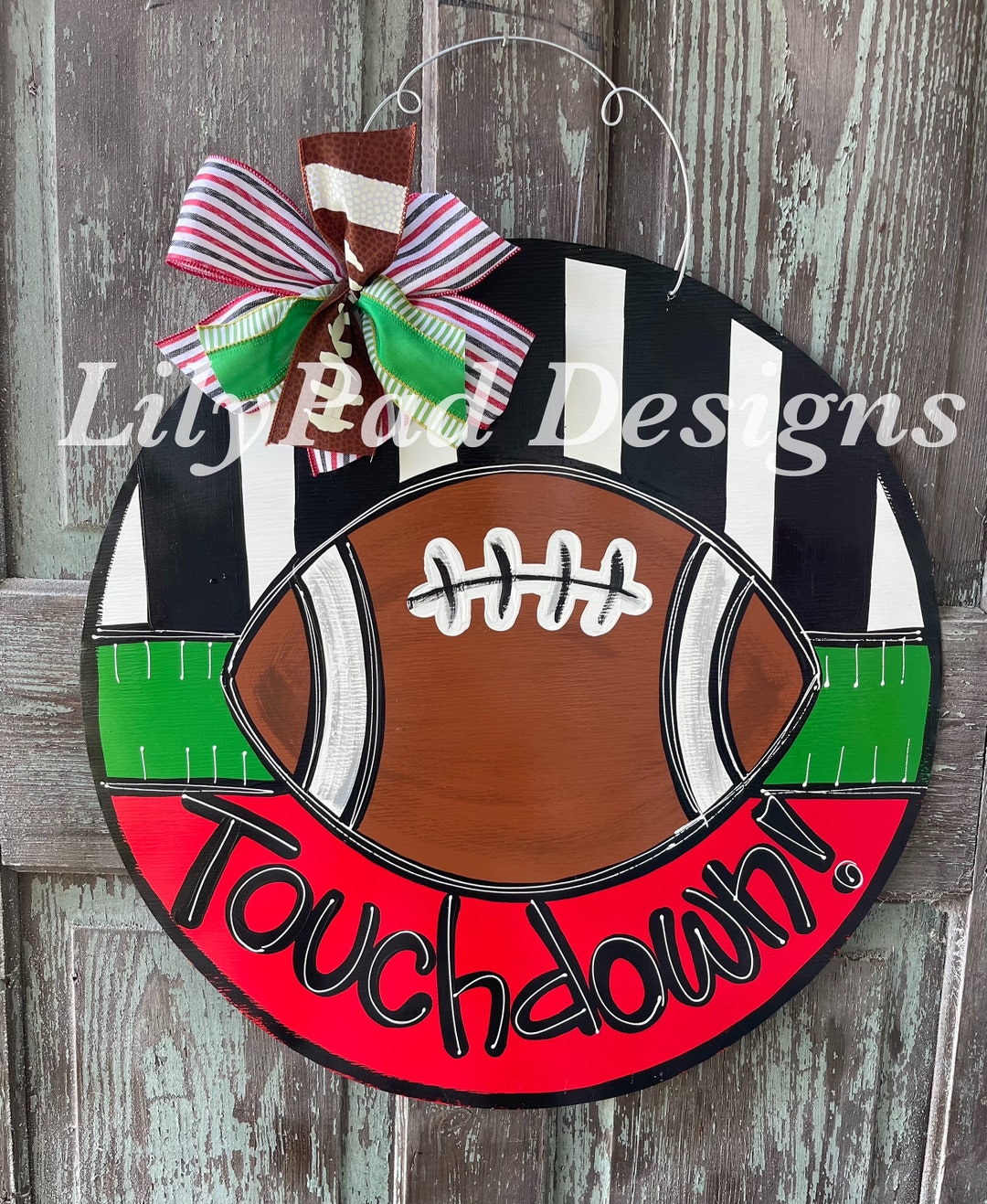 Touchdown Football Round Door Hanger Template - Etsy
