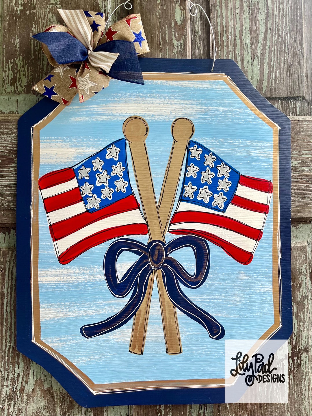 Double Flag Plaque Door Hanger - Etsy