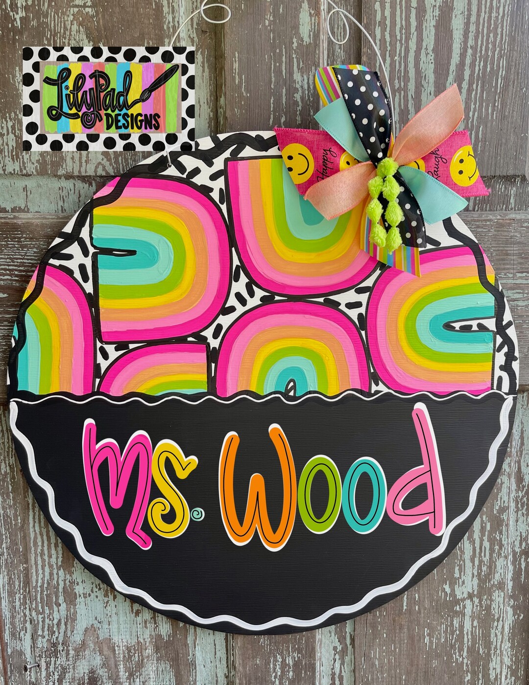 Bright Rainbow Round Door Hanger - Etsy
