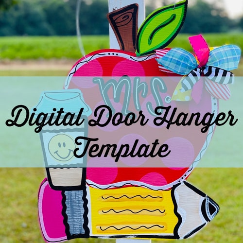 TEMPLATE Teacher Door Hanger Template Rainbow Door Hanger - Etsy