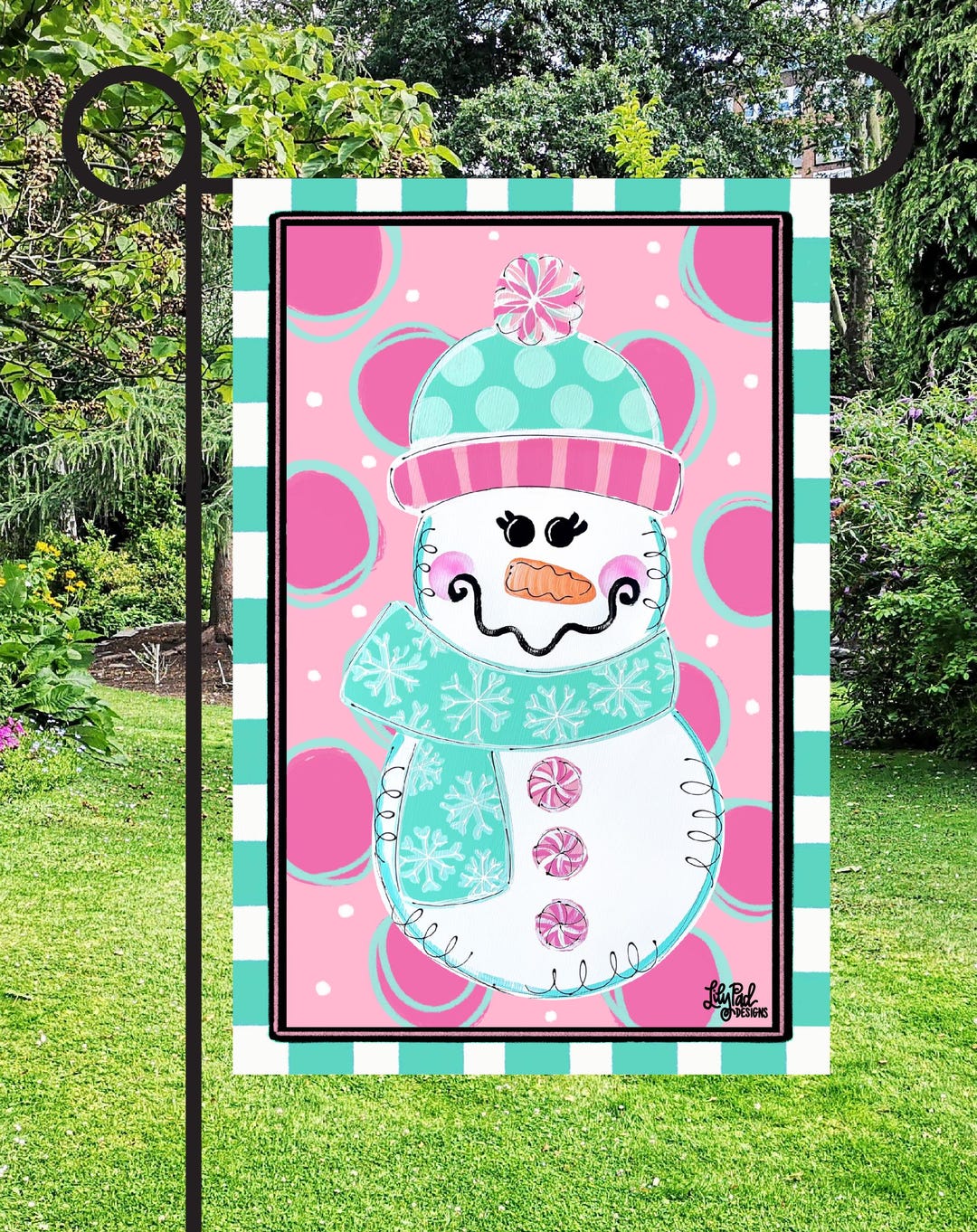 Pastel Snowman Garden Flag - Etsy