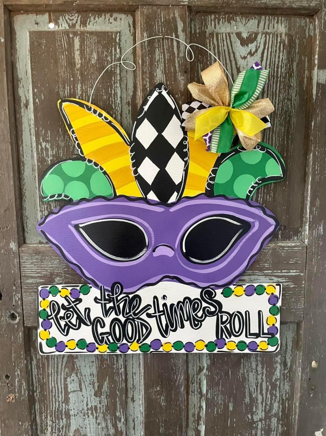 Door Hanger Template -mardi Gras Mask - Etsy