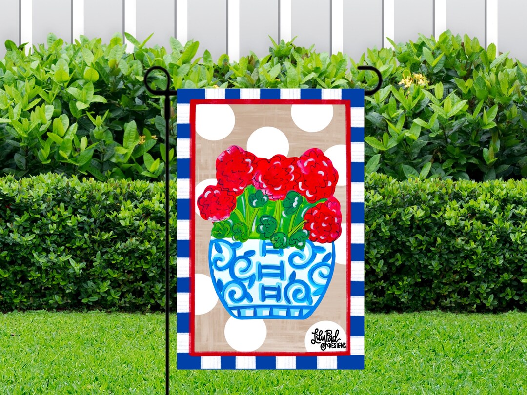 Geranium Garden Flag - Etsy