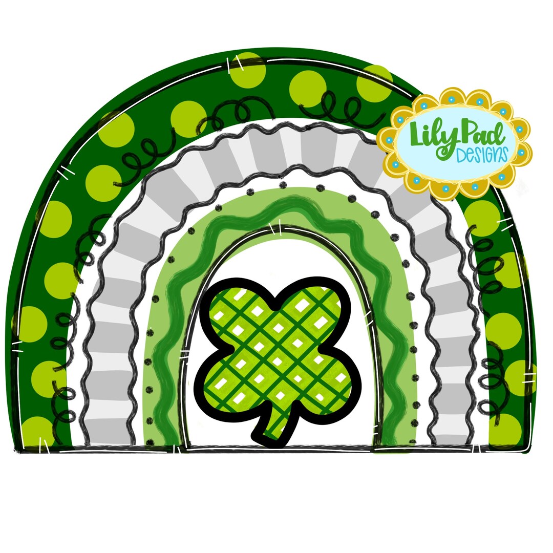 Door Hanger Template -st Patricks Day Rainbow - Etsy