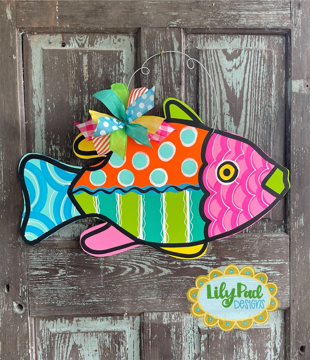 Bright Fish Door Hanger Template - Etsy