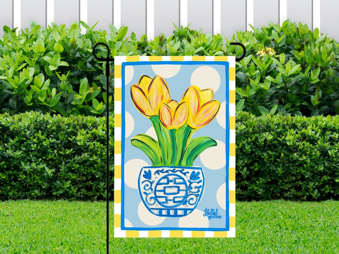 Yellow/red Tulip Garden Flag - Etsy