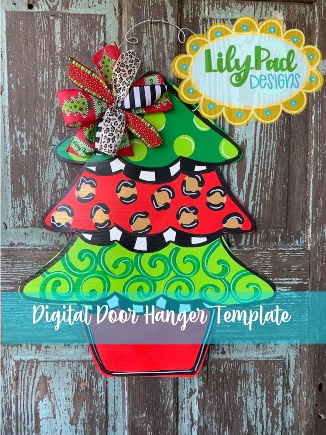 Door Hanger Template christmas Tree - Etsy