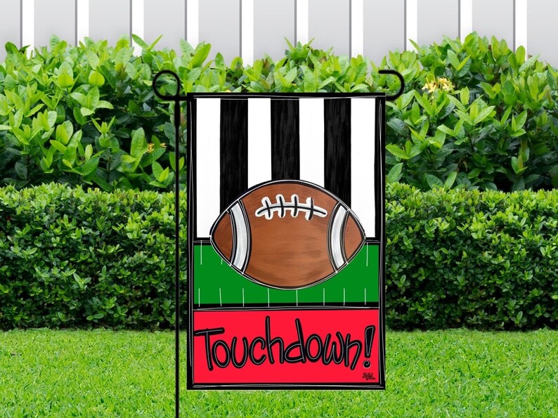 Red and Black Touchdown Garden Flag - Etsy