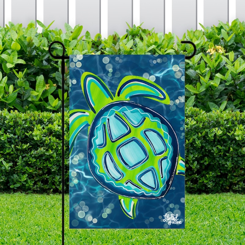 Sea Turtle Garden Flag - Etsy