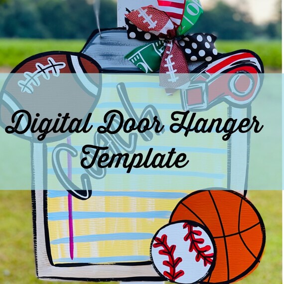 Door Hanger Template coach - Etsy