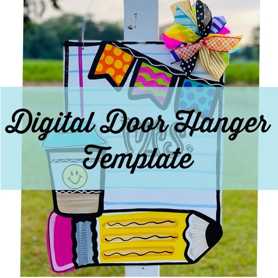 Door Hanger Template paper/coffee - Etsy