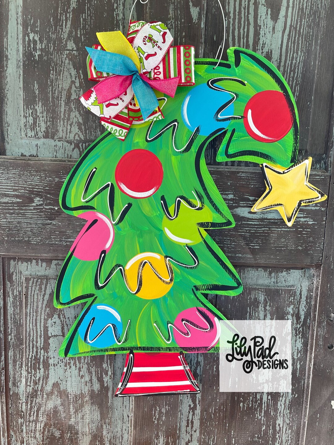 Door Hanger Template -crooked Christmas Tree - Etsy