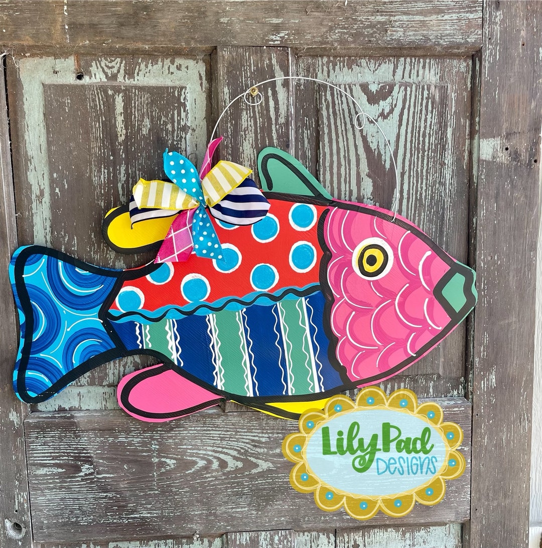 Funky Fish Door Hanger Template - Etsy