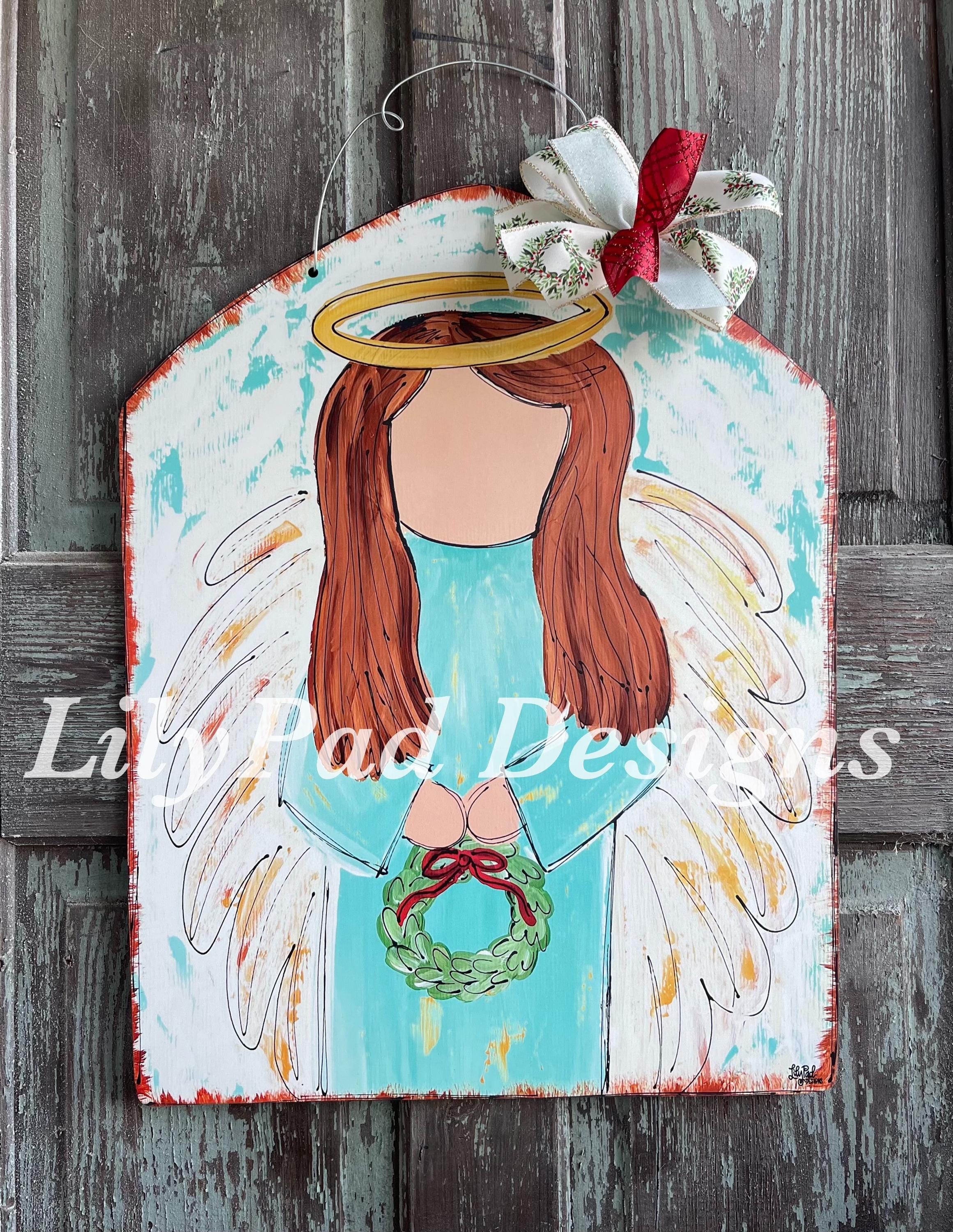 Door Hanger Template -angel - Etsy