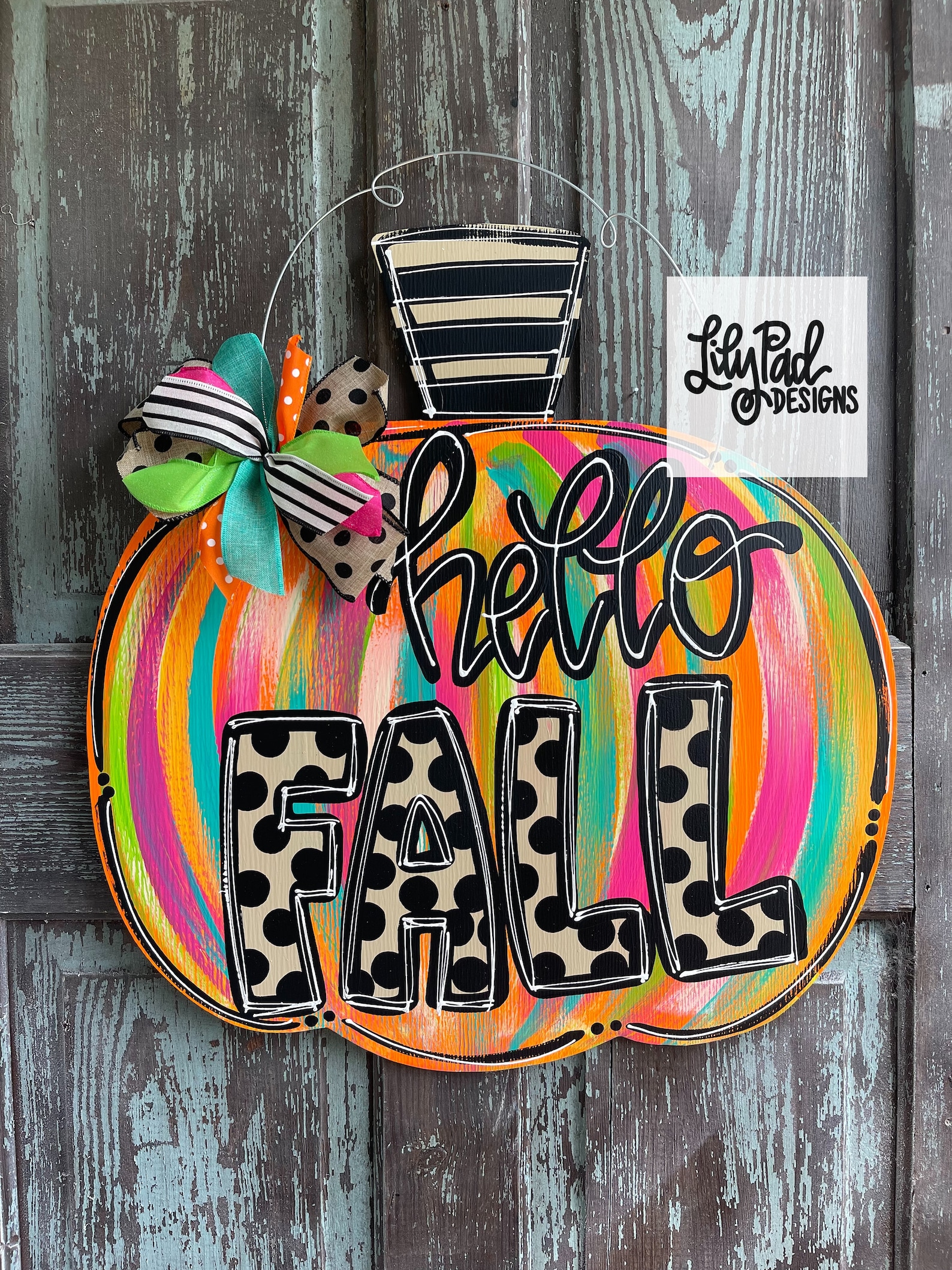 Door Hanger Template fun Hello Fall Pumpkin - Etsy