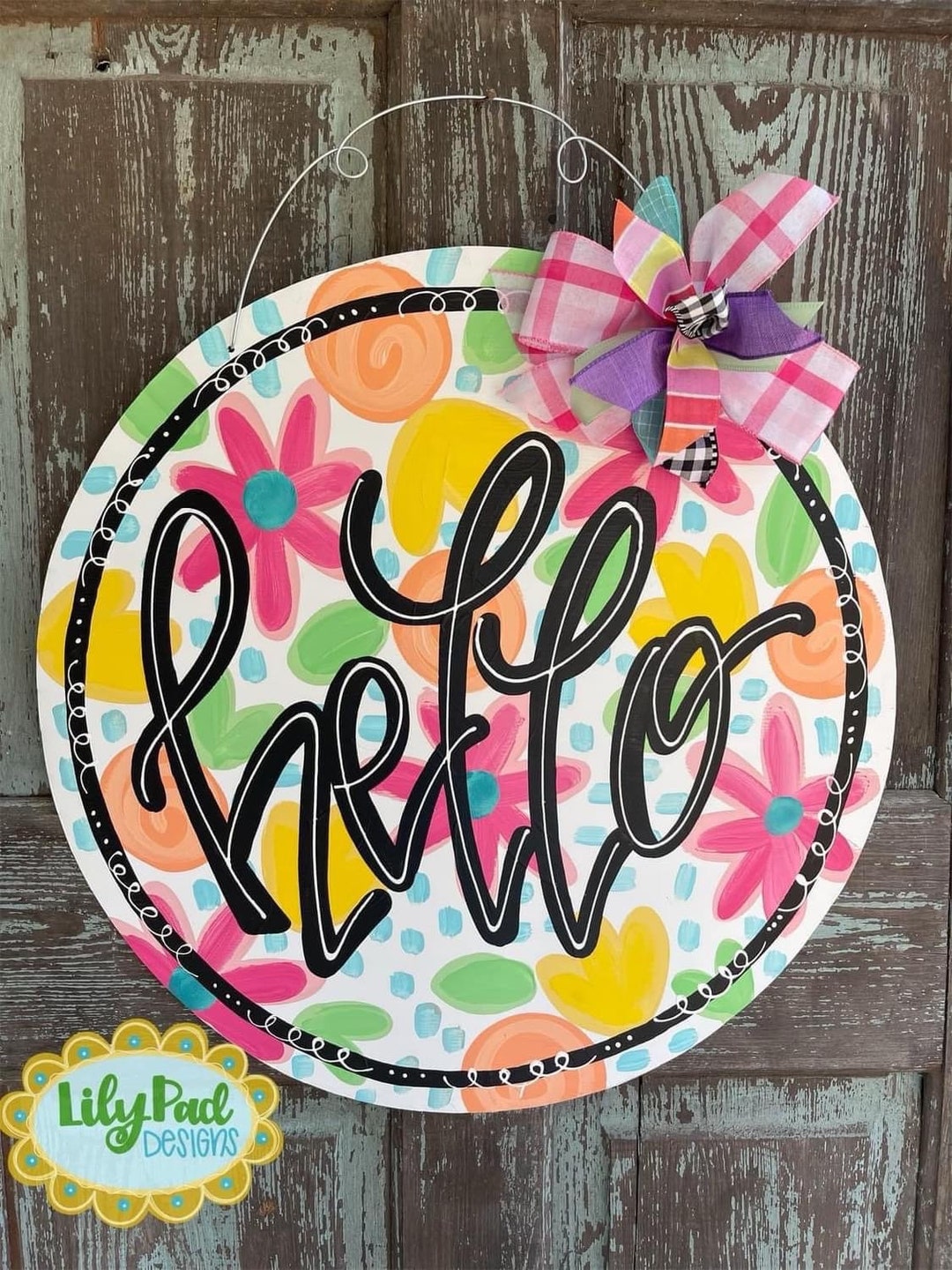 Spring Floral Hello Round - Etsy
