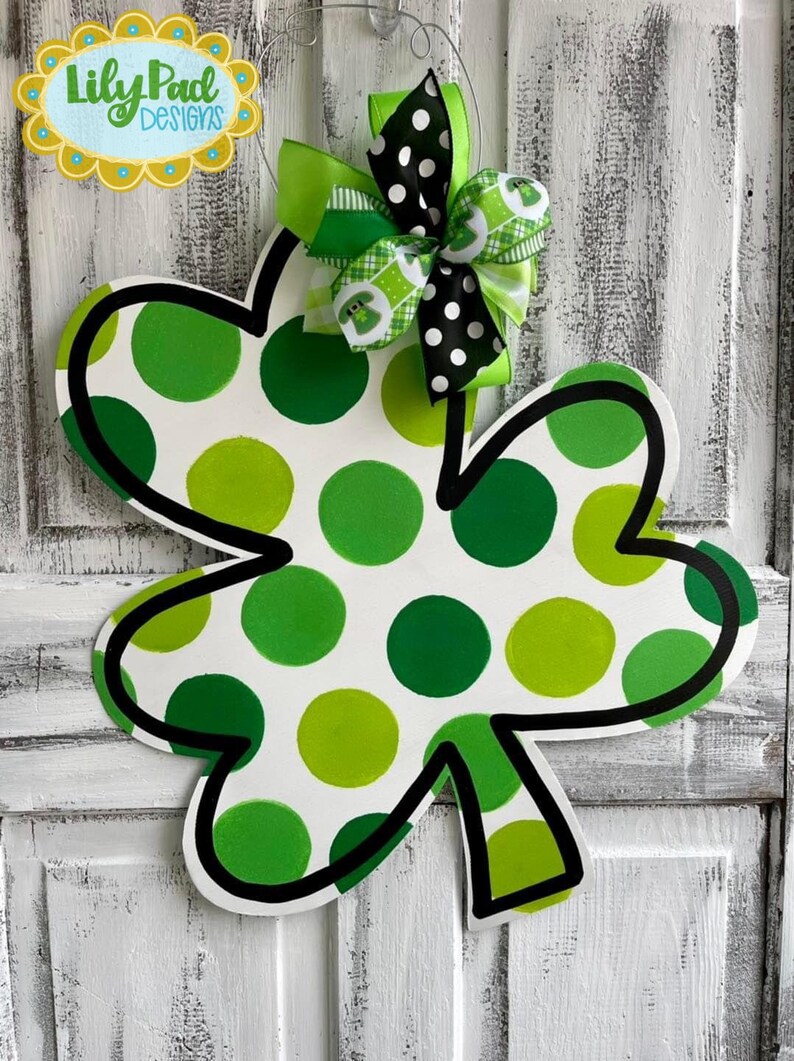 Polka Dot Shamrock Door Hanger Template - Etsy