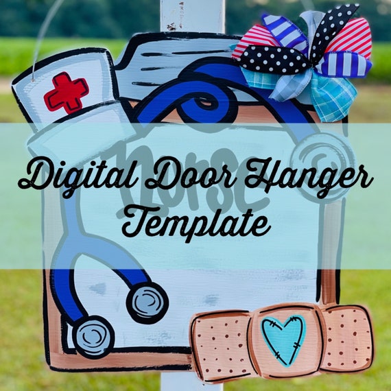Door Hanger Template nurse - Etsy