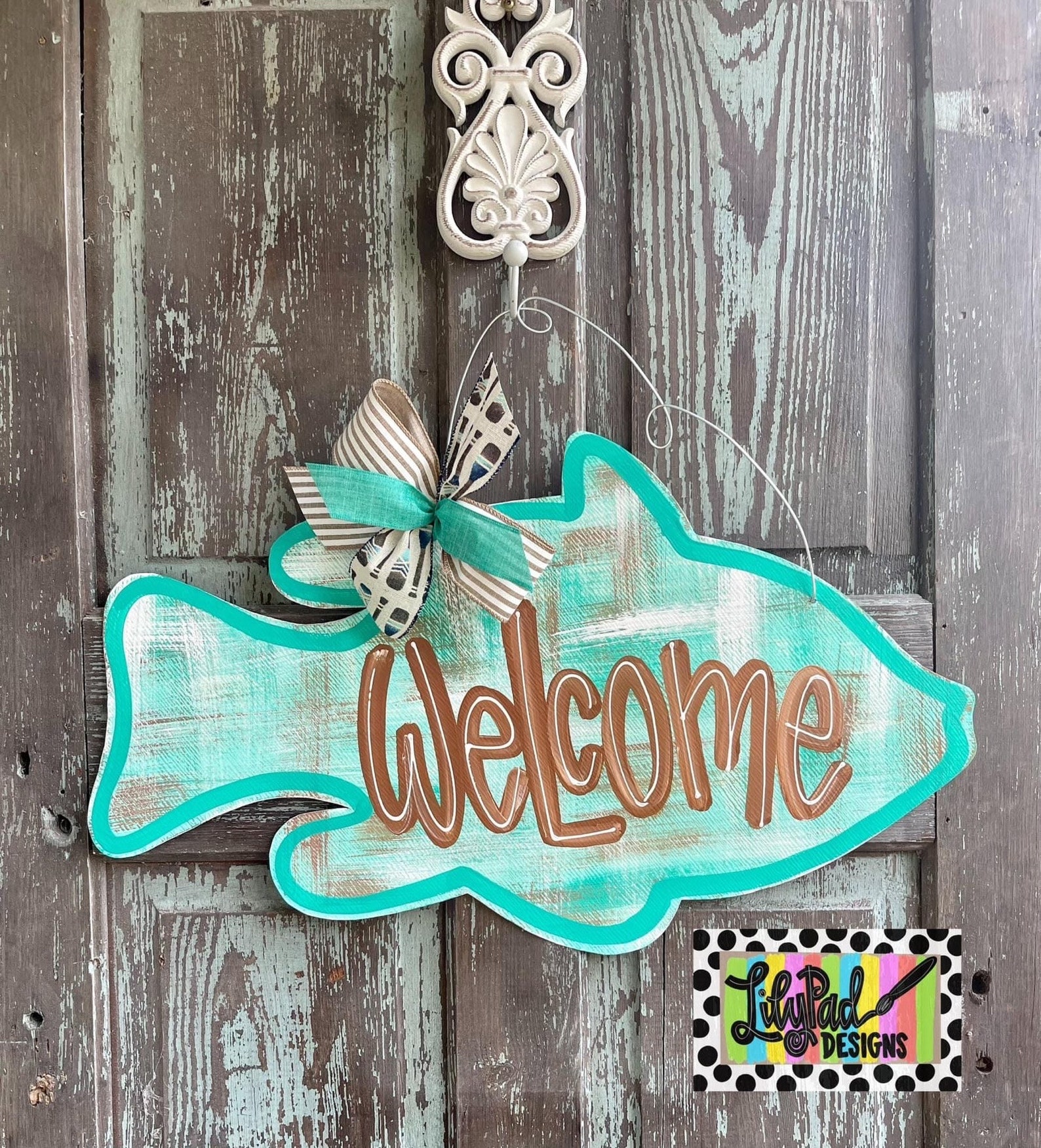 Patina Fish Door Hanger - Etsy