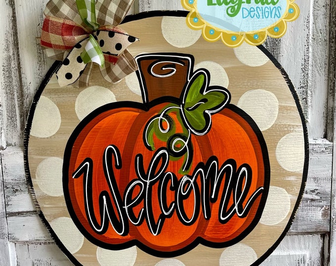 Door Hanger Template classy Pumpkin Circle - Etsy