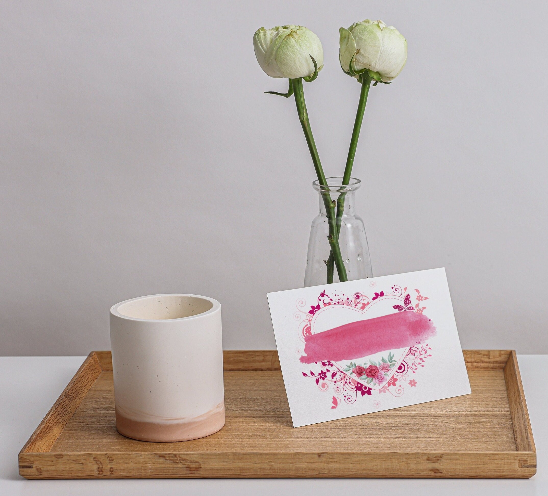 Pink Flower Heart Frame PNG, - Etsy