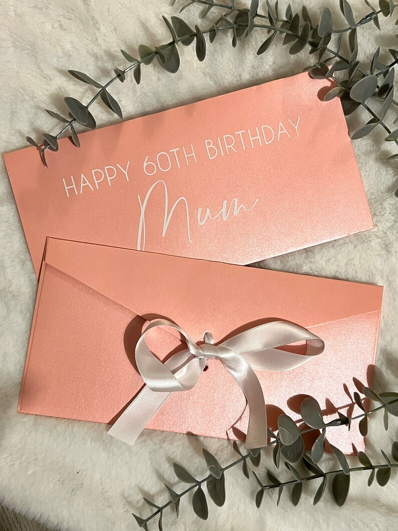 Personalised Gift Envelope With Ribbon Voucher Envelope - Etsy UK