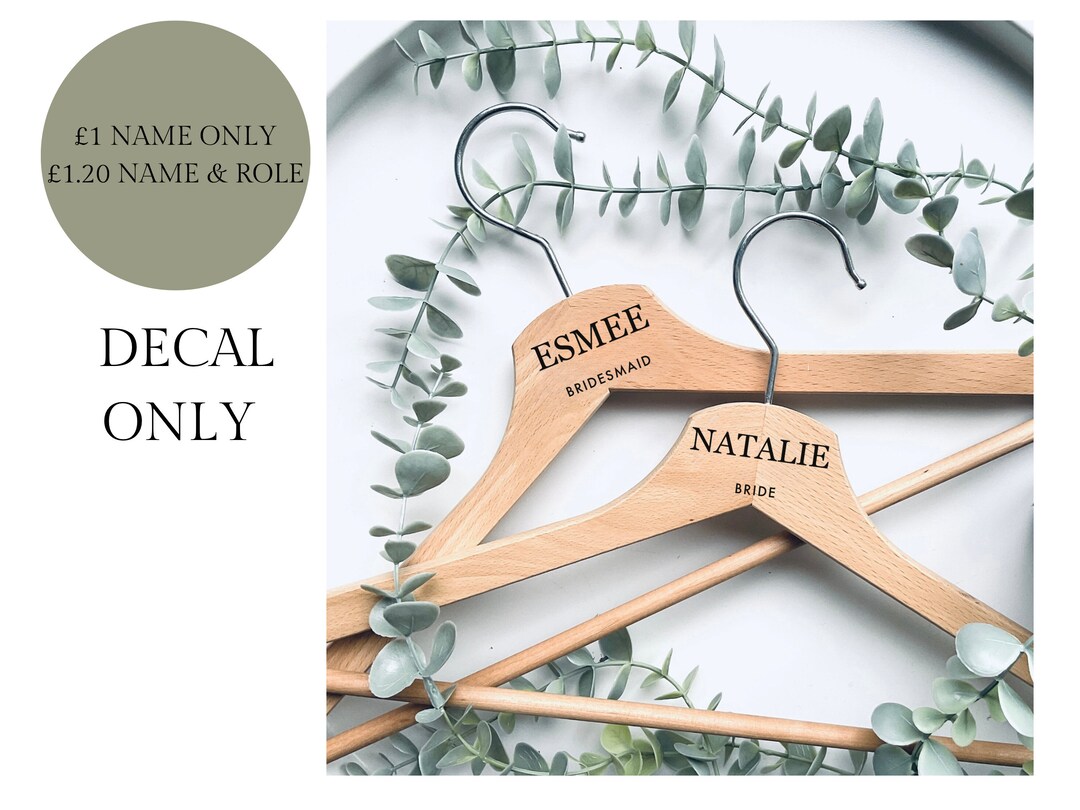 Personalised Wedding Hanger Decal Bridal Decals Bridal Party - Etsy