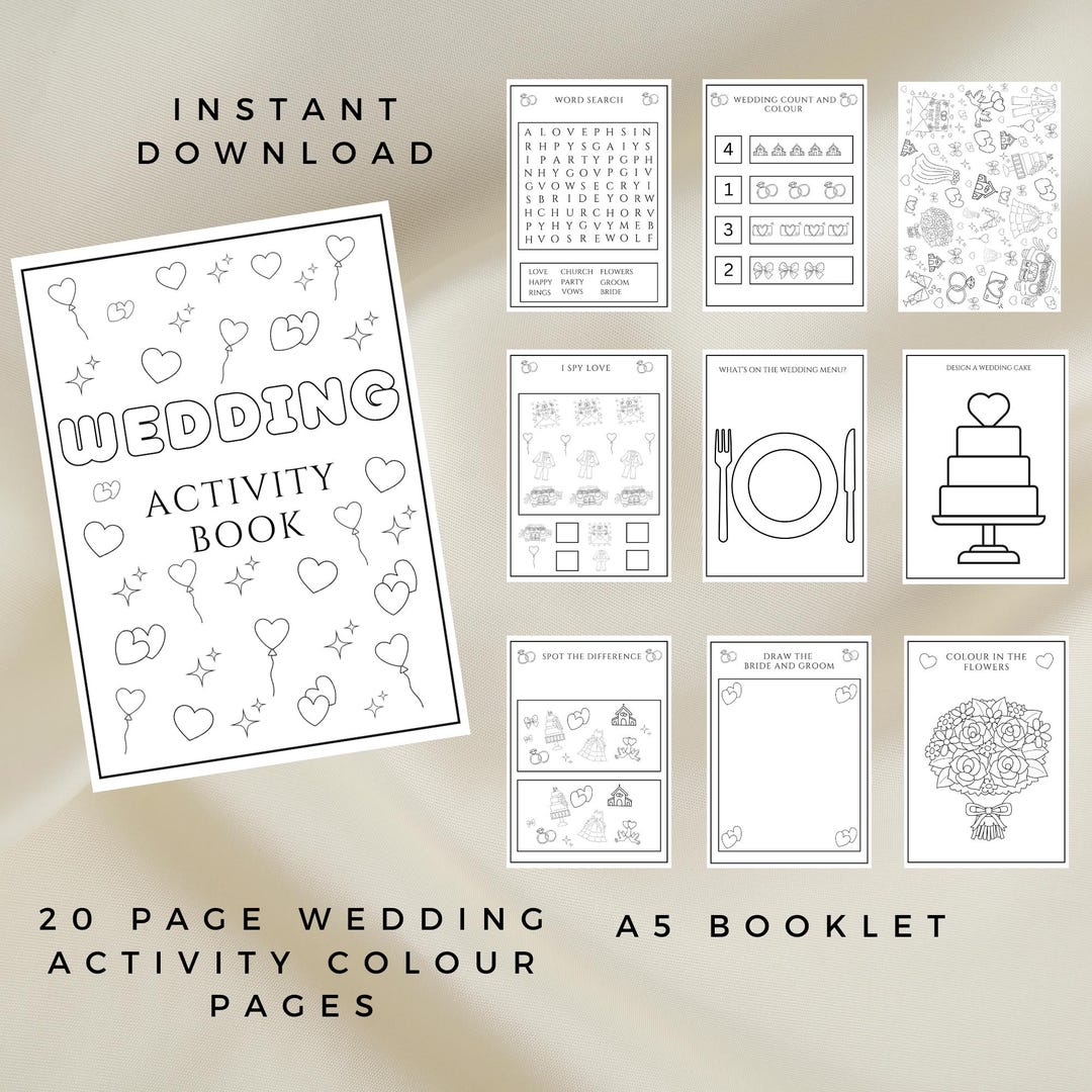 Kids Wedding Colouring Book Wedding Coloring Wedding Activities Kids ...