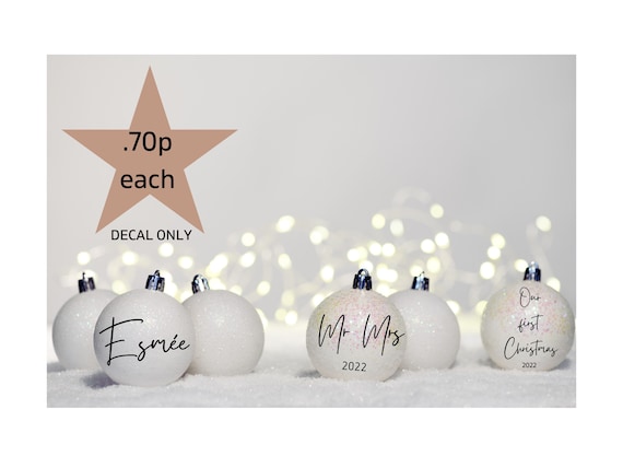 Bauble Sticker Name Vinyl Decals Christmas Name Labels Bauble - Etsy