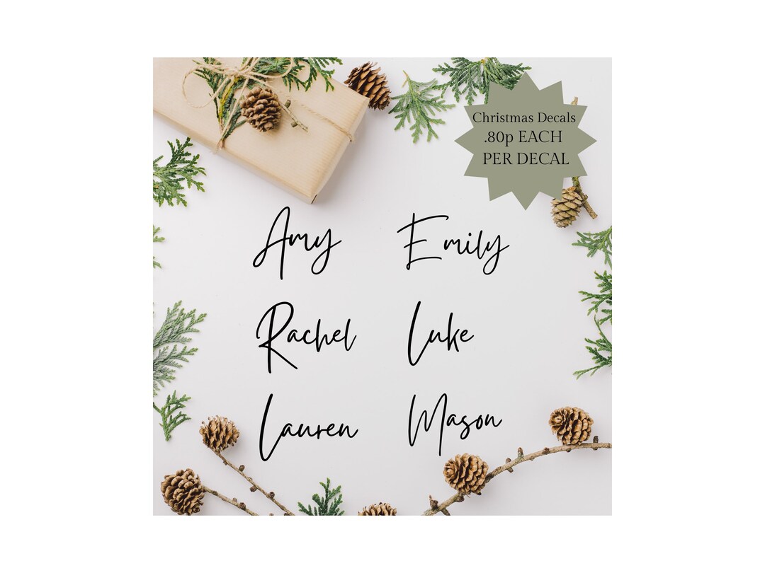 Personalised Vinyl Permanent DIY Decals for Christmas Present - Etsy