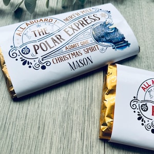 Personalised Polar Express Chocolate Bar Wrapper Custom Polar Express ...