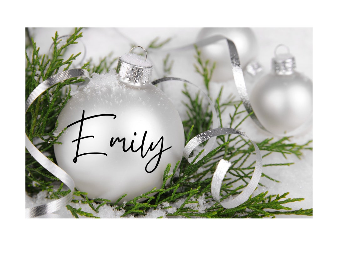 Bauble Sticker Name Vinyl Decals Christmas Name Labels Bauble Decals ...