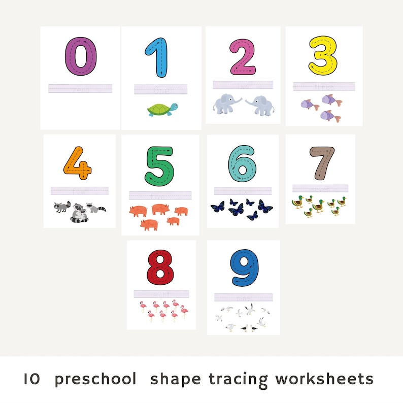 Number Tracing Worksheets for Toddlers - Etsy