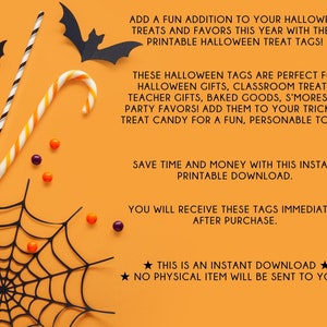 Halloween Favor Tags, Trick or Treat Tags, Printable Halloween Treat ...