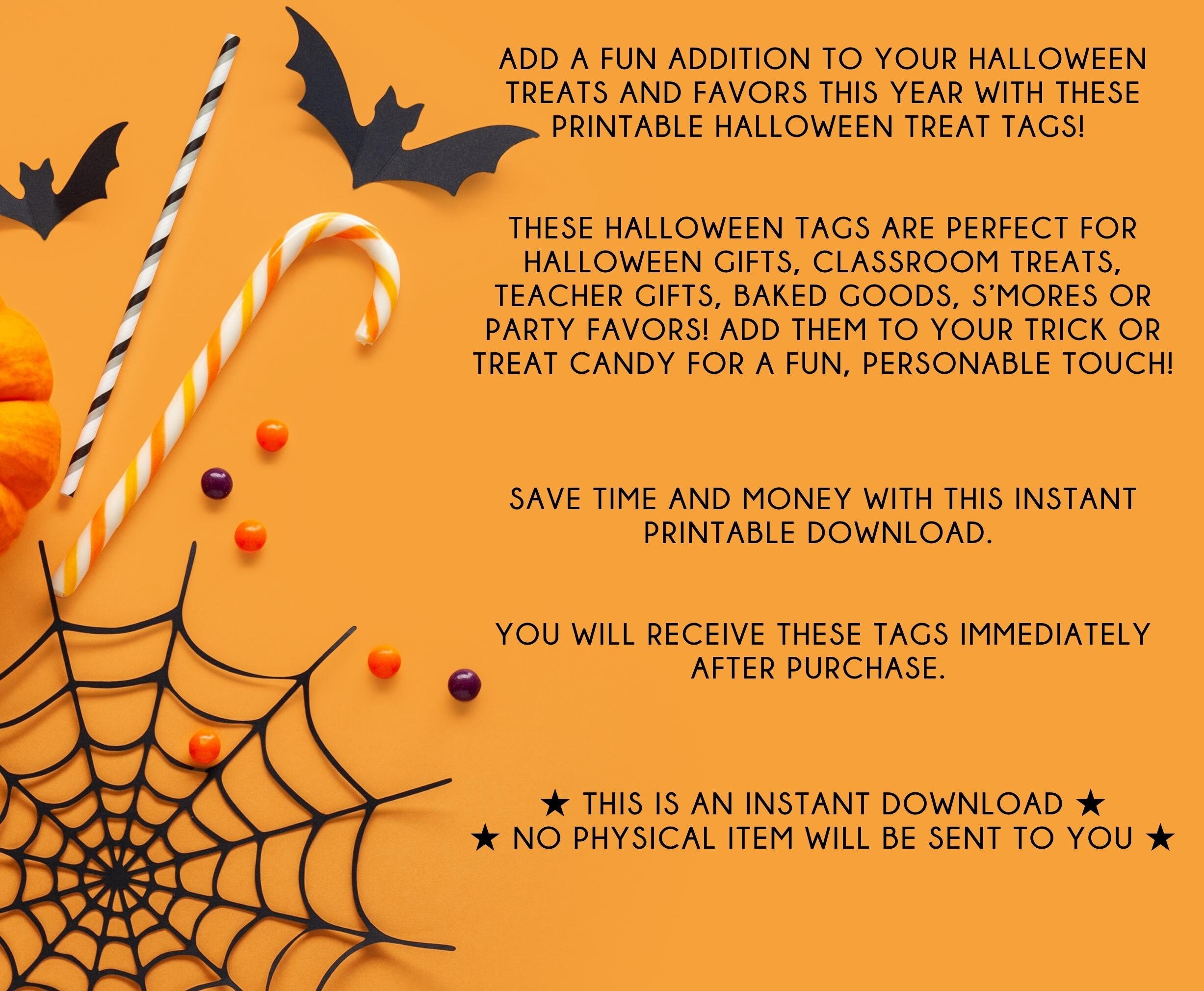 Halloween Favor Tags Trick or Treat Tags Printable Halloween - Etsy