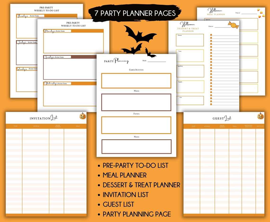 Printable Halloween Planner Halloween Organizer Holiday - Etsy