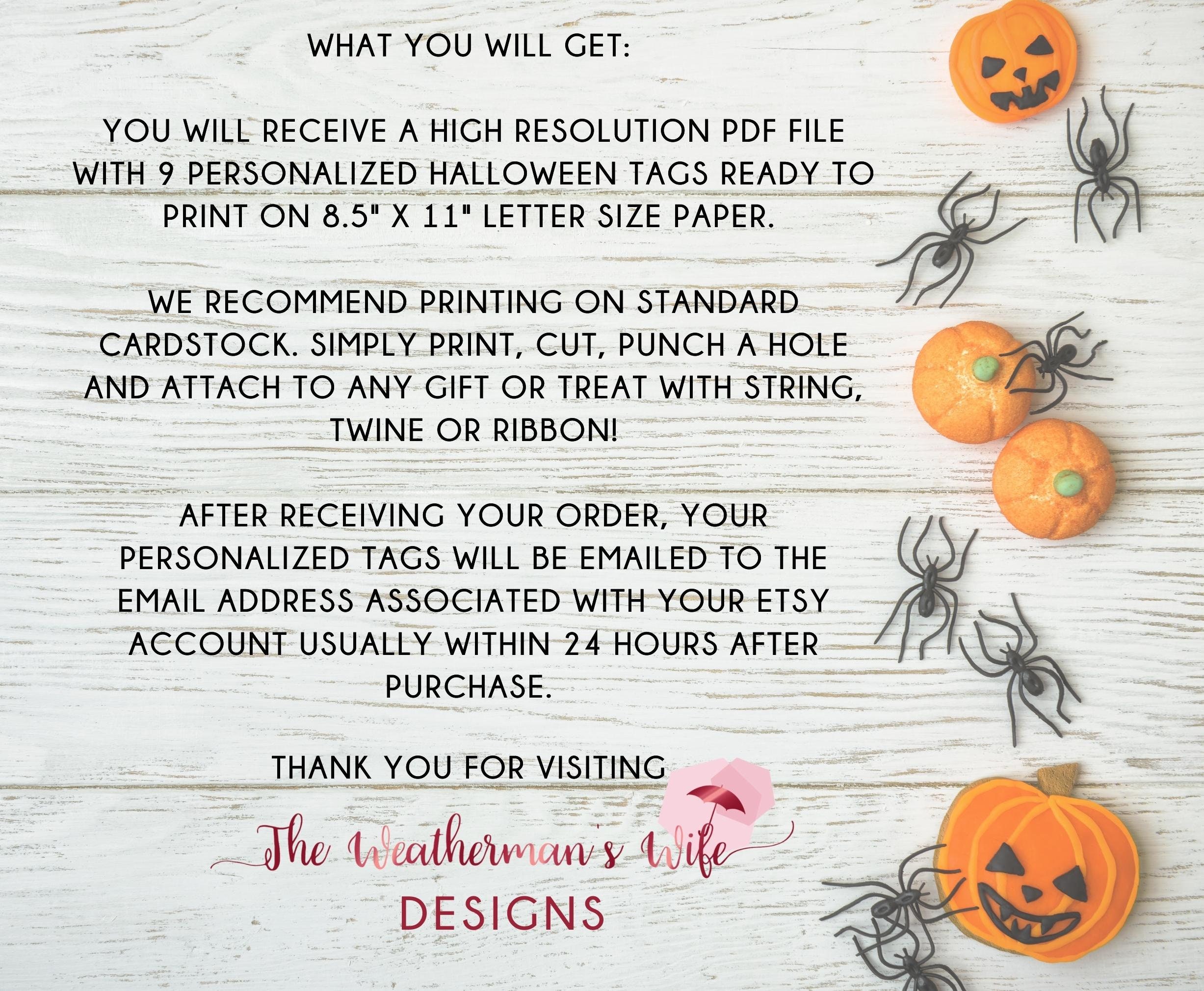 Halloween Favor Tags Trick or Treat Tags Printable Halloween - Etsy