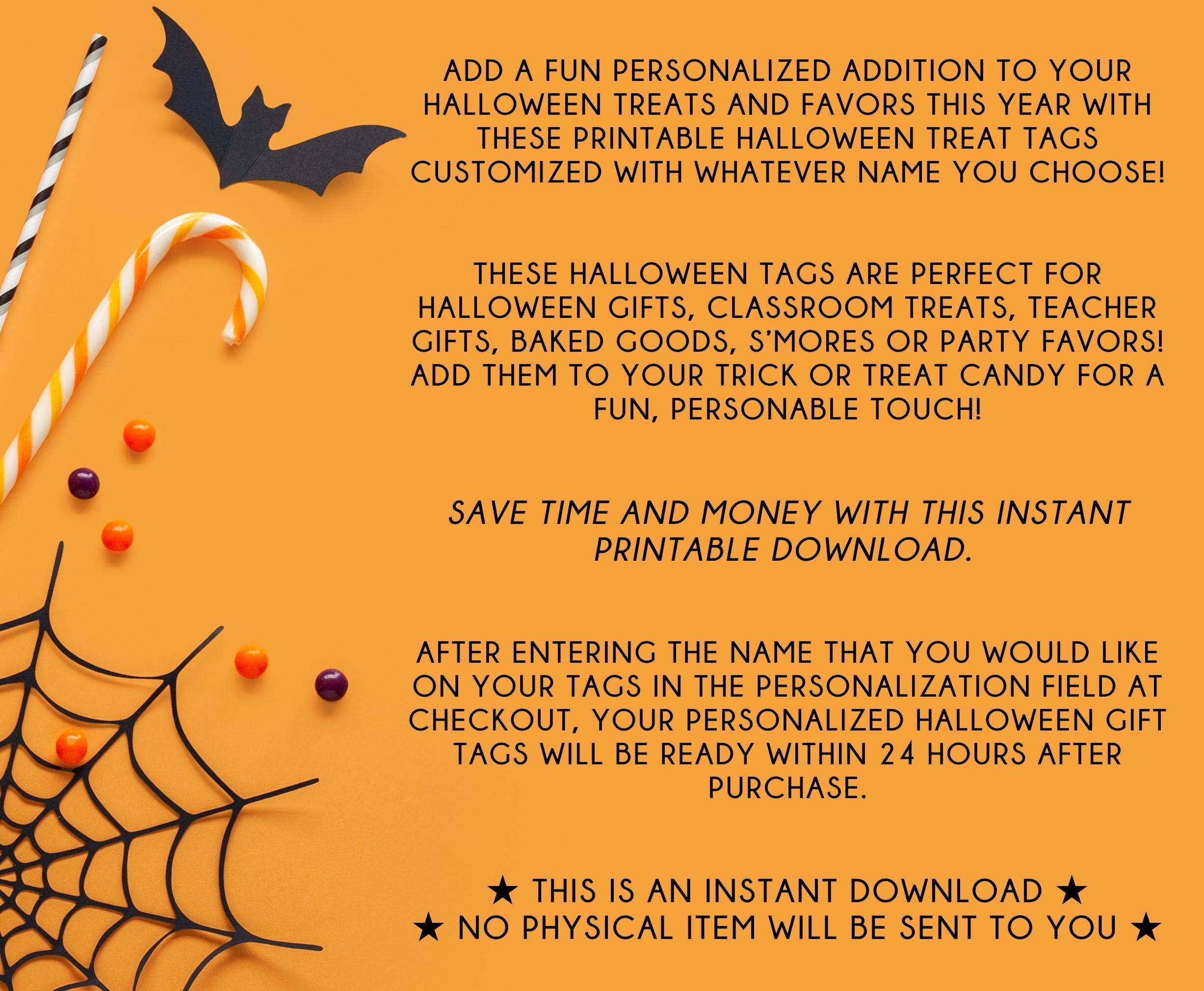 Halloween Favor Tags Trick or Treat Tags Printable Halloween - Etsy
