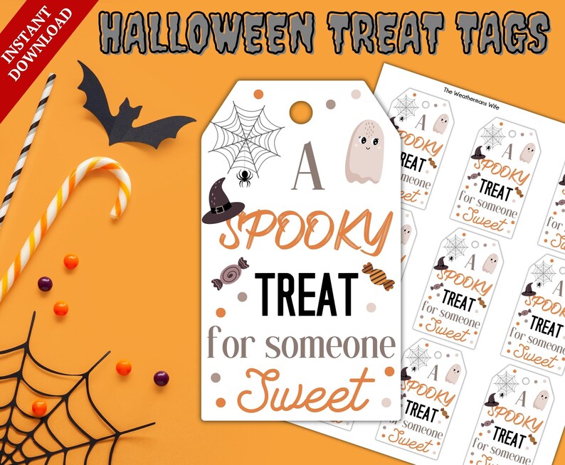 Halloween Favor Tags, Trick or Treat Tags, Printable Halloween Treat ...